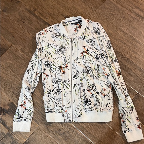 Max Jeans | Jackets & Coats | Max Jeans Floral Bomber Jacket Cream With ...